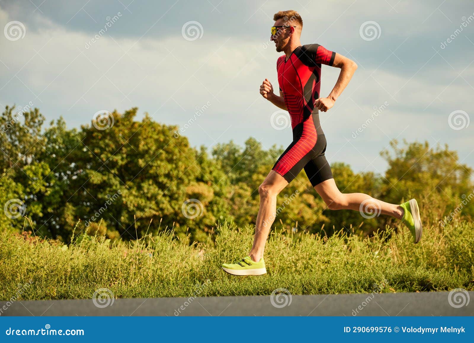 Dynamic Image of Competitive Man in Sportswear, Athlete Training ...