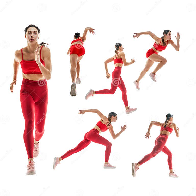 Dynamic Image of Competitive Woman, Runner in Motion, Training, Running ...