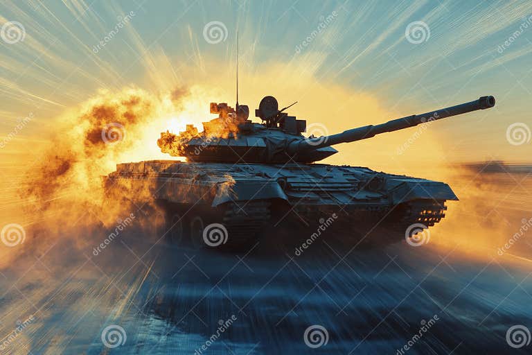 A Dynamic Image Featuring a Military Tank in Action, Skillfully ...