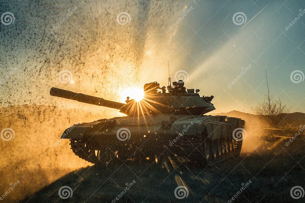 A Dynamic Image Featuring a Military Tank in Action, Skillfully ...