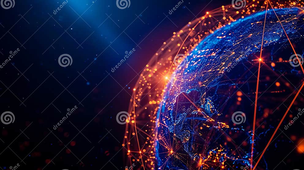 A Dynamic Image of a Globe with Lines Connecting Various Points ...
