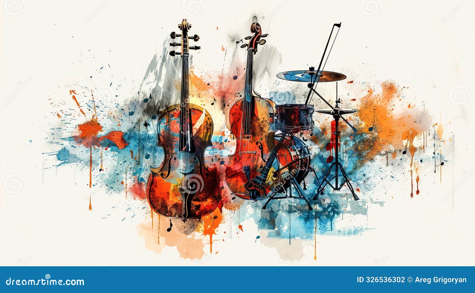 A Dynamic Image of Musical Instruments Stock Illustration ...
