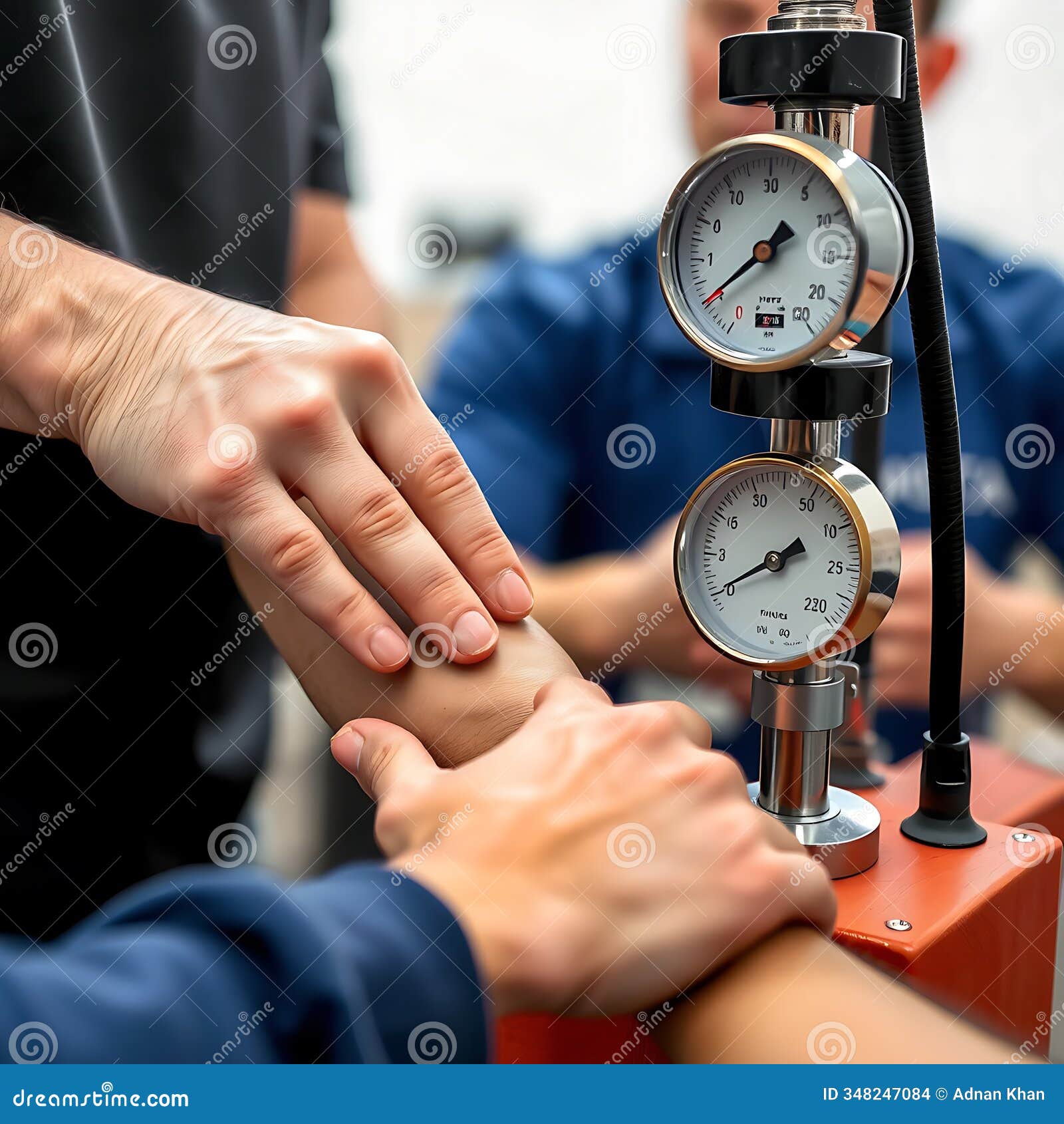 A Dynamic Image of a Person Performing a Pressure Test on a Hydraulic ...