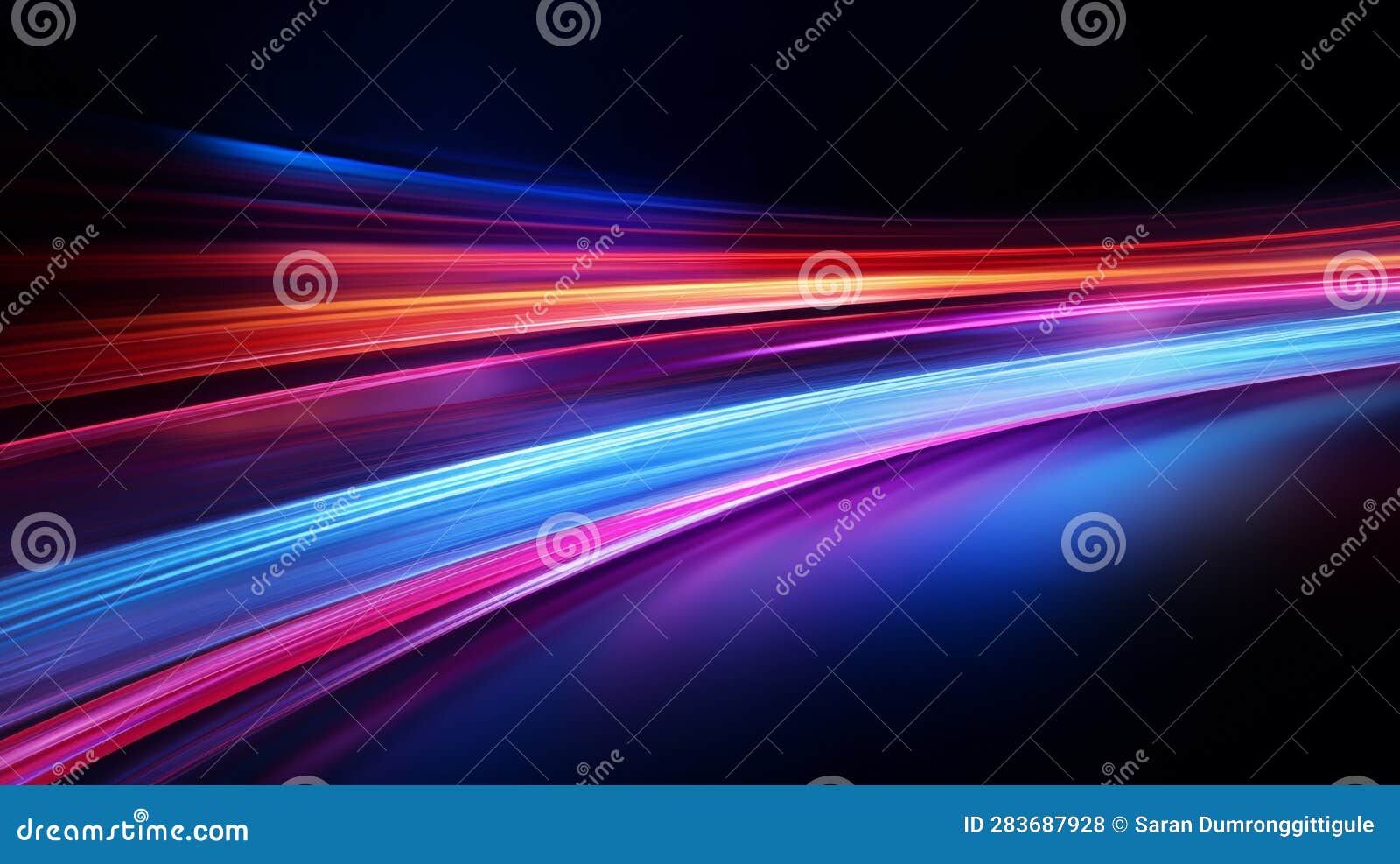 Dynamic Neon Light Trails Against a Dark Background, Perfect for Music ...