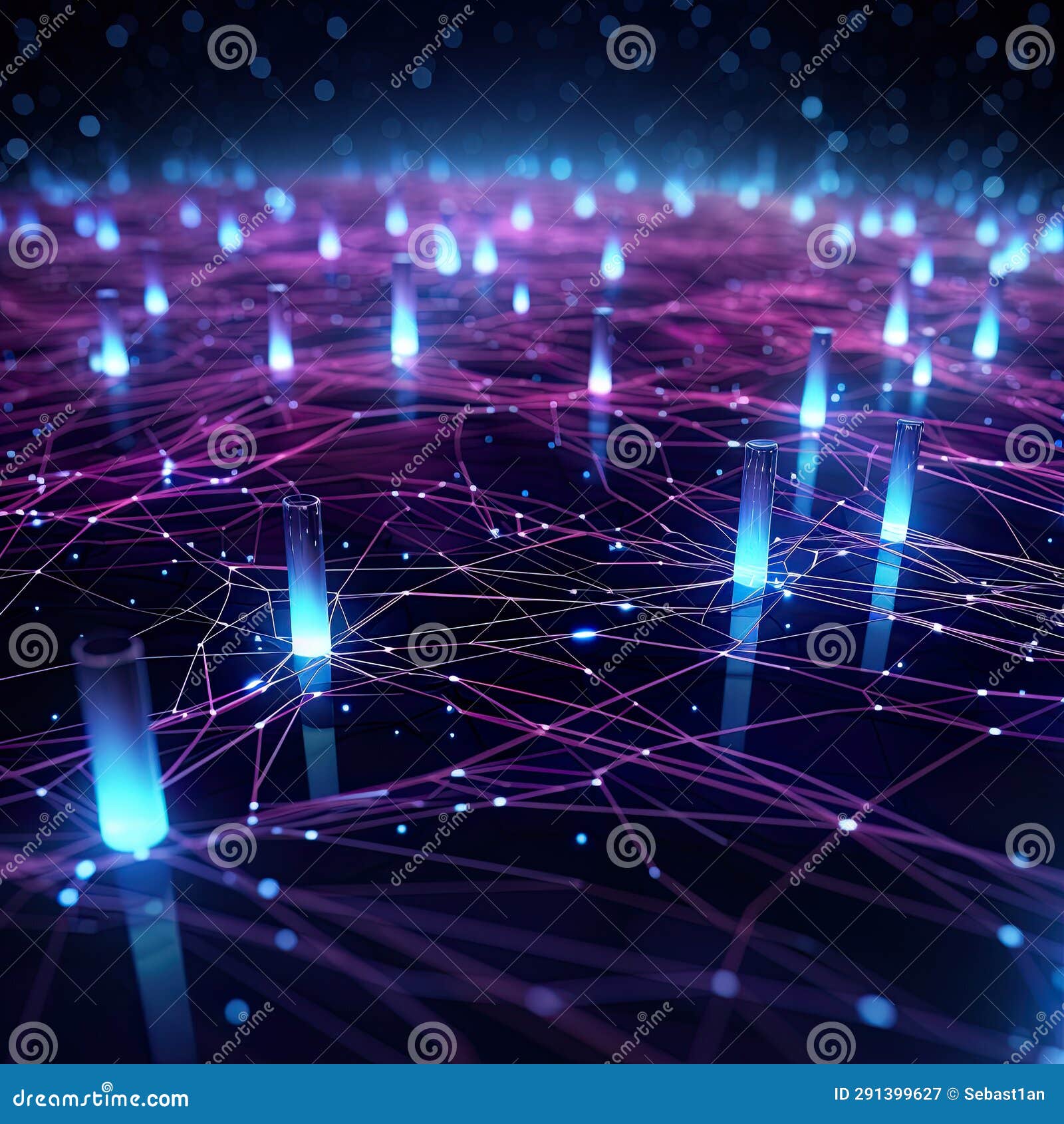 Dynamic Image Presents a Technology Background that Combines Wireframes ...