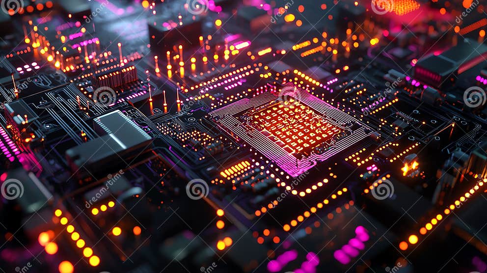 A Dynamic Image of a Quantum Computer in Operation, with Glowing ...