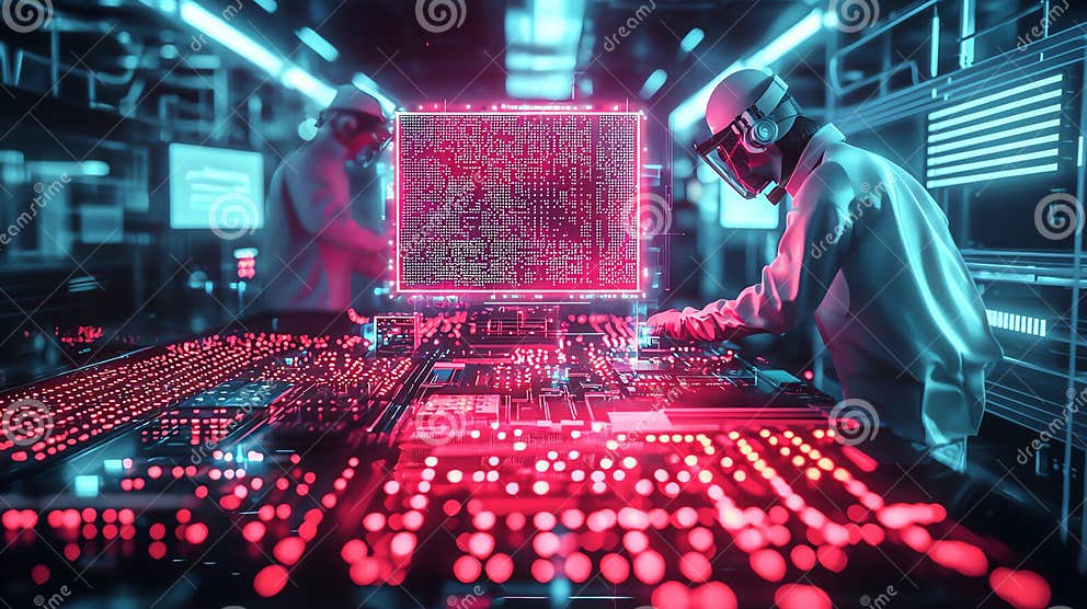 A Dynamic Image of a Quantum Computer in Operation, with Glowing ...