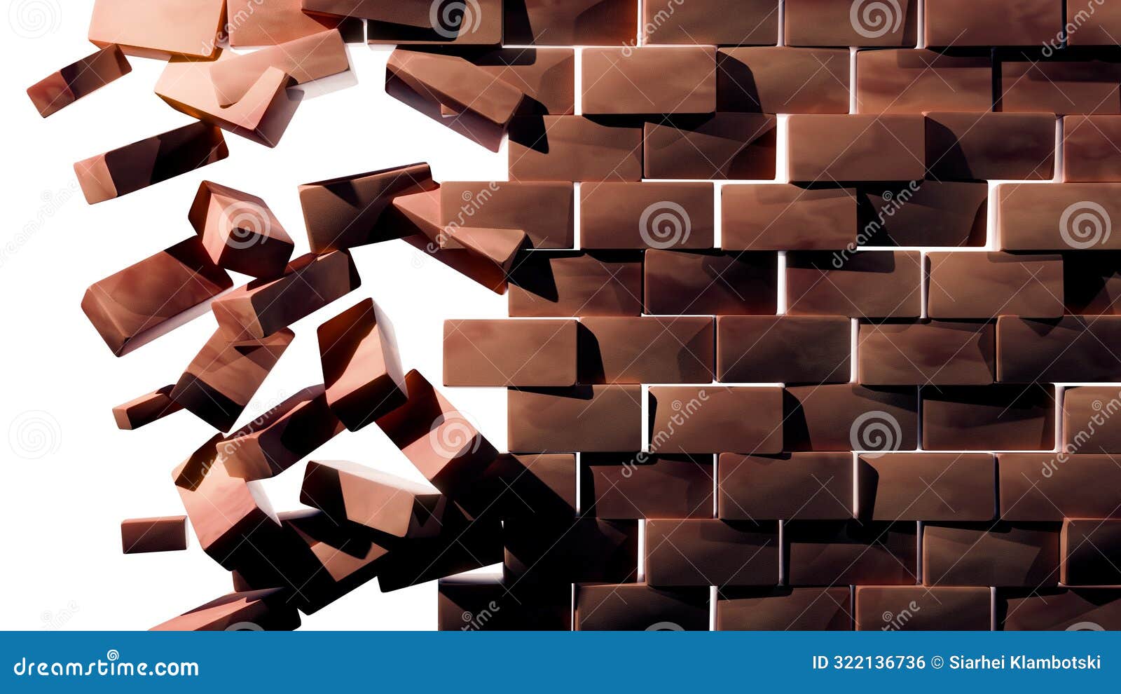 Brick Wall Breaking Means Change and Breakthrough, Destruction ...