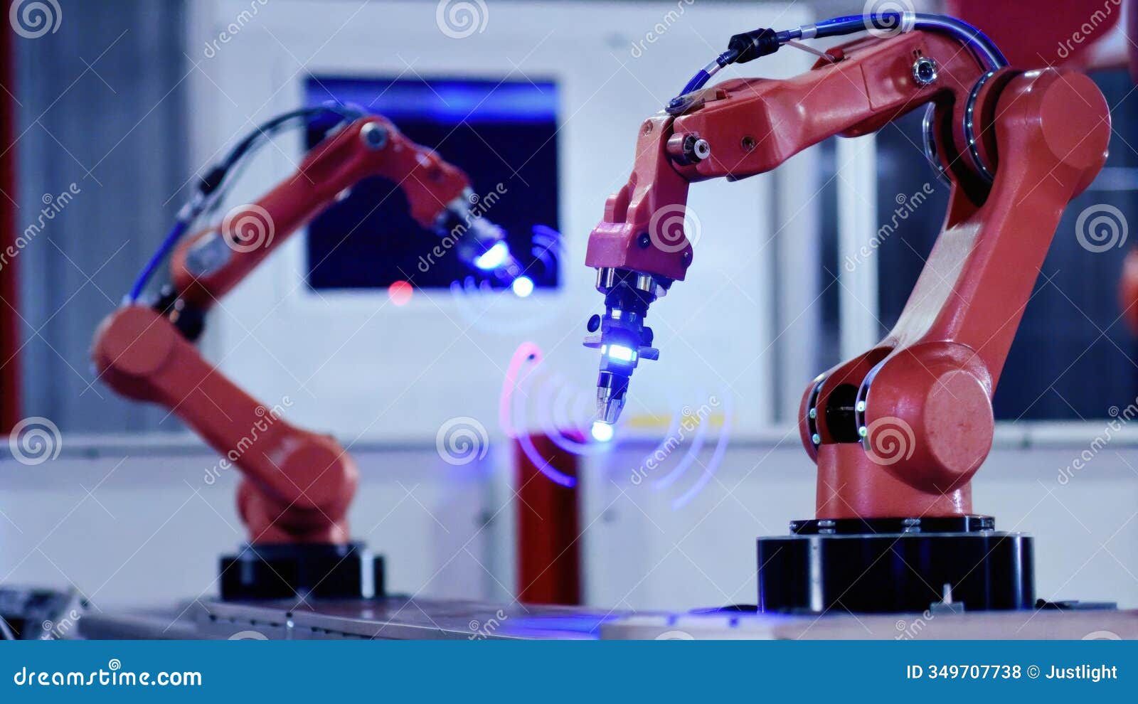 A Dynamic Image Showing Robotic Arms in Action Each Flexed Position ...