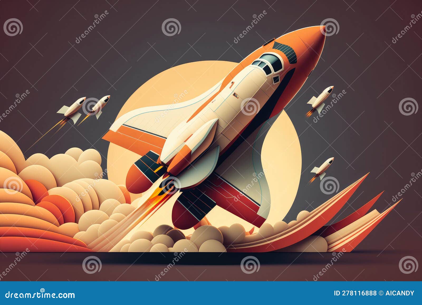 Dynamic Image of a Space Shuttle Launching into the Sky with Advanced ...