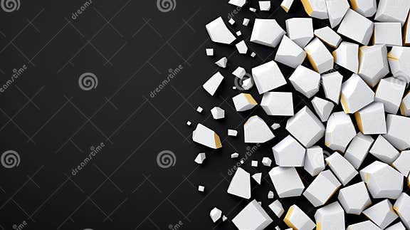 Dynamic Image of White Wall Breaking on Black Backdrop Stock ...