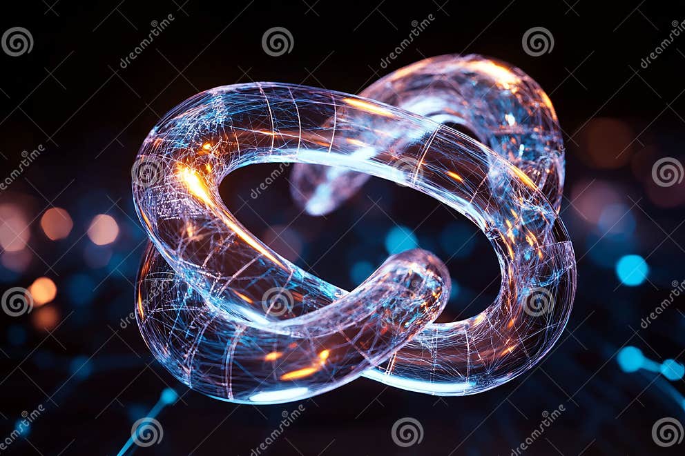 Dynamic Infinity Loop with Digital Glowing Patterns Stock Photo - Image ...