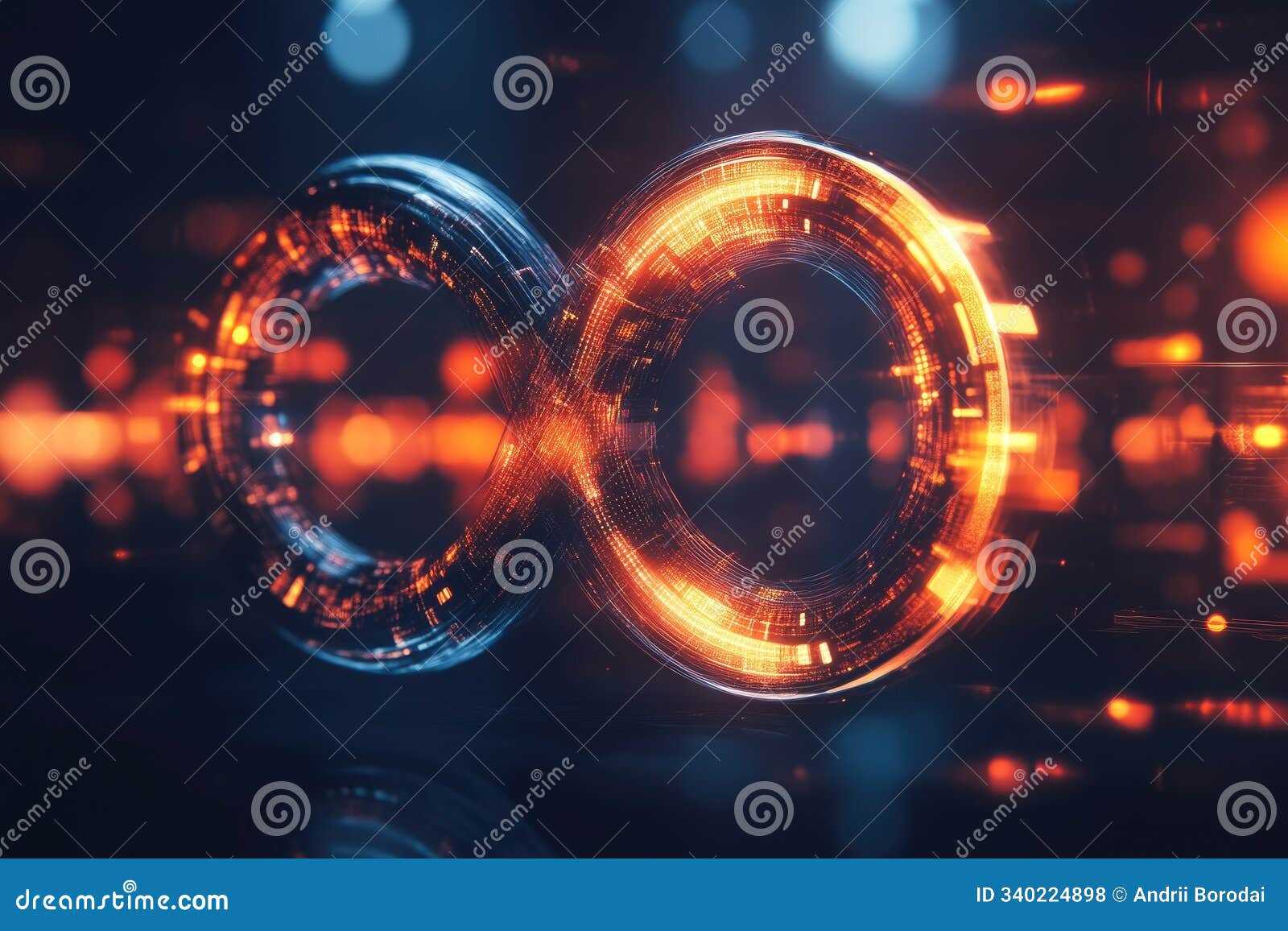 Dynamic Infinity Loop Symbol for Digital Innovation. Stock Illustration ...