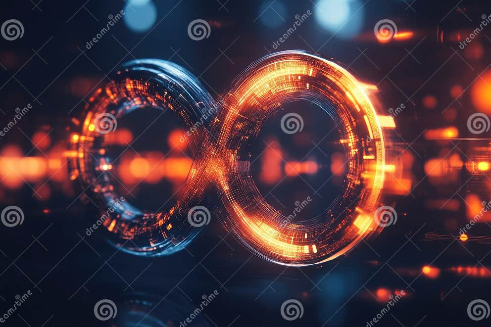 Dynamic Infinity Loop Symbol for Digital Innovation. Stock Illustration ...