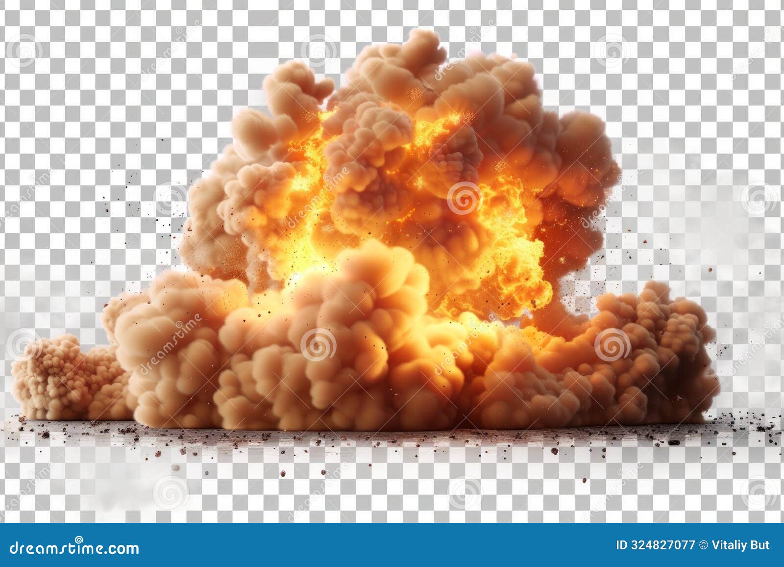 Dynamic and Intense Explosion Creating a Burst of Flames, Sparks, and ...