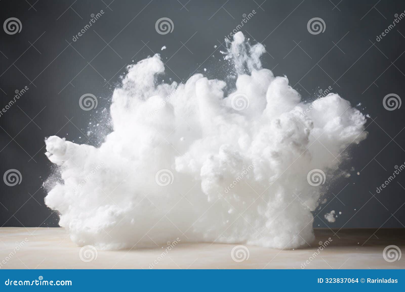 Dynamic and Intense White Powder Explosion on Black Background for ...