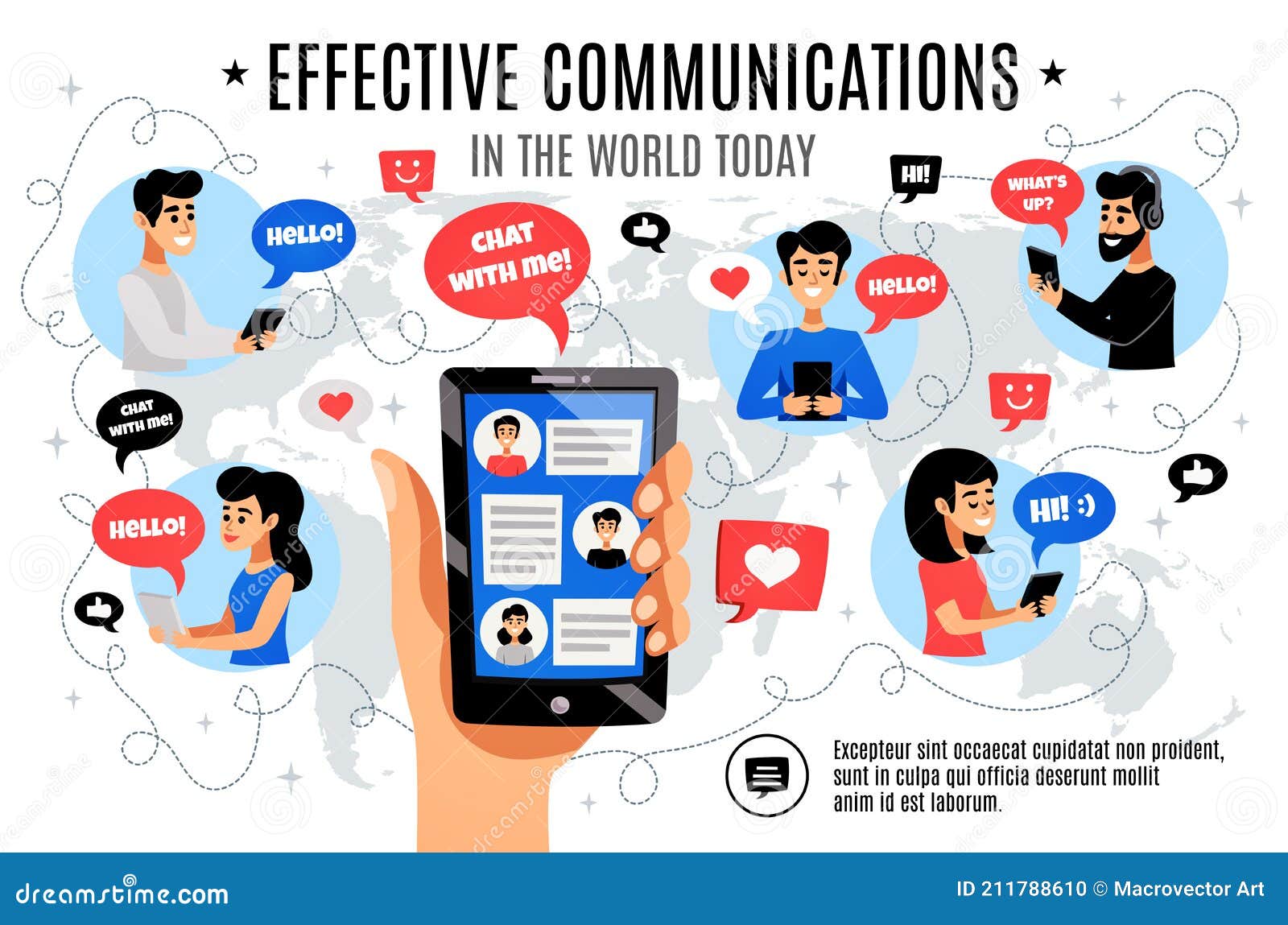 Dynamic Interactive Electronic Communication Composition Stock Vector ...