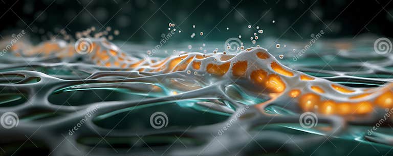 Dynamic Interface of Biogenic Structures in Aqua Stock Illustration ...