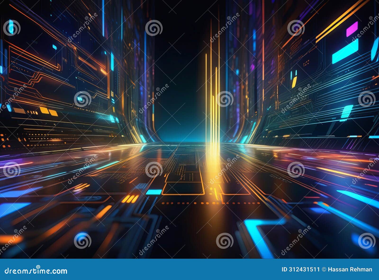 The Dynamic Interface of Future-Tech Innovation Stock Illustration ...
