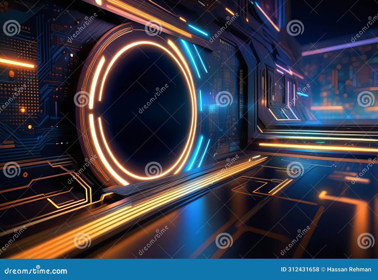 The Dynamic Interface of Future-Tech Innovation Stock Illustration ...