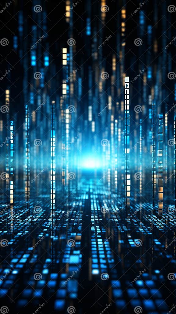 Dynamic Interplay Binary Code and AI Algorithms on Blue Canvas Stock Photo - Image of networks ...