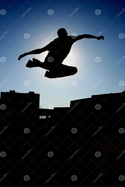 Dynamic jump stock image. Image of exult, dusk, jump, friend - 7808697