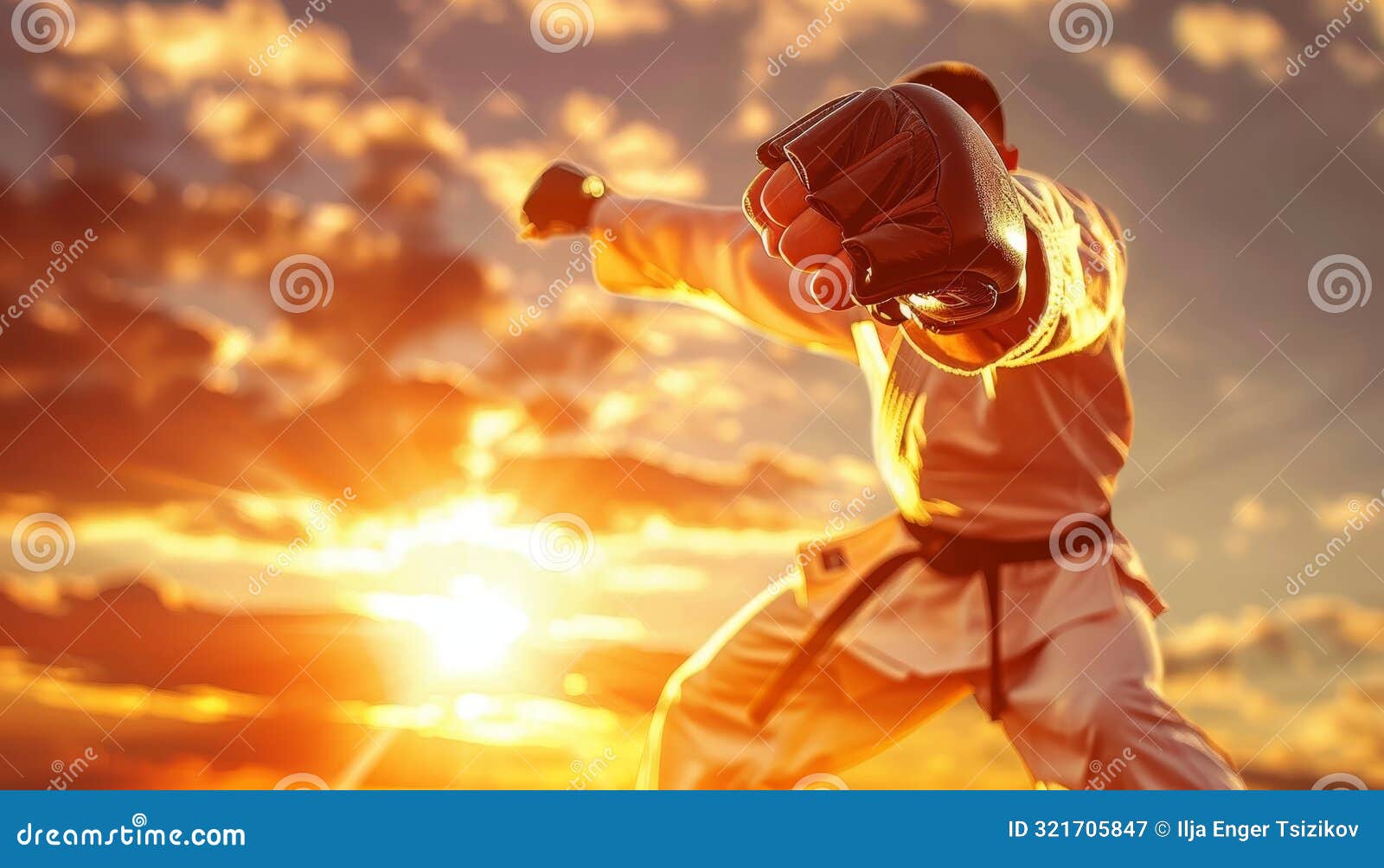 Dynamic Karate Close Up of Uniform in Motion Showcasing Form and ...