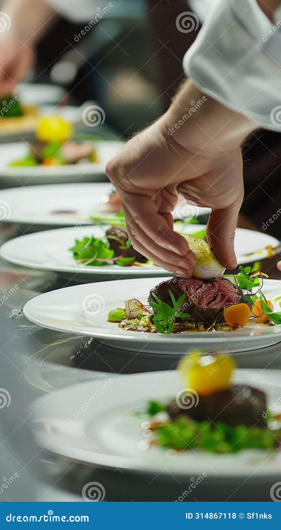 In a Dynamic Kitchen Environment, a Chef with Expert Precision ...