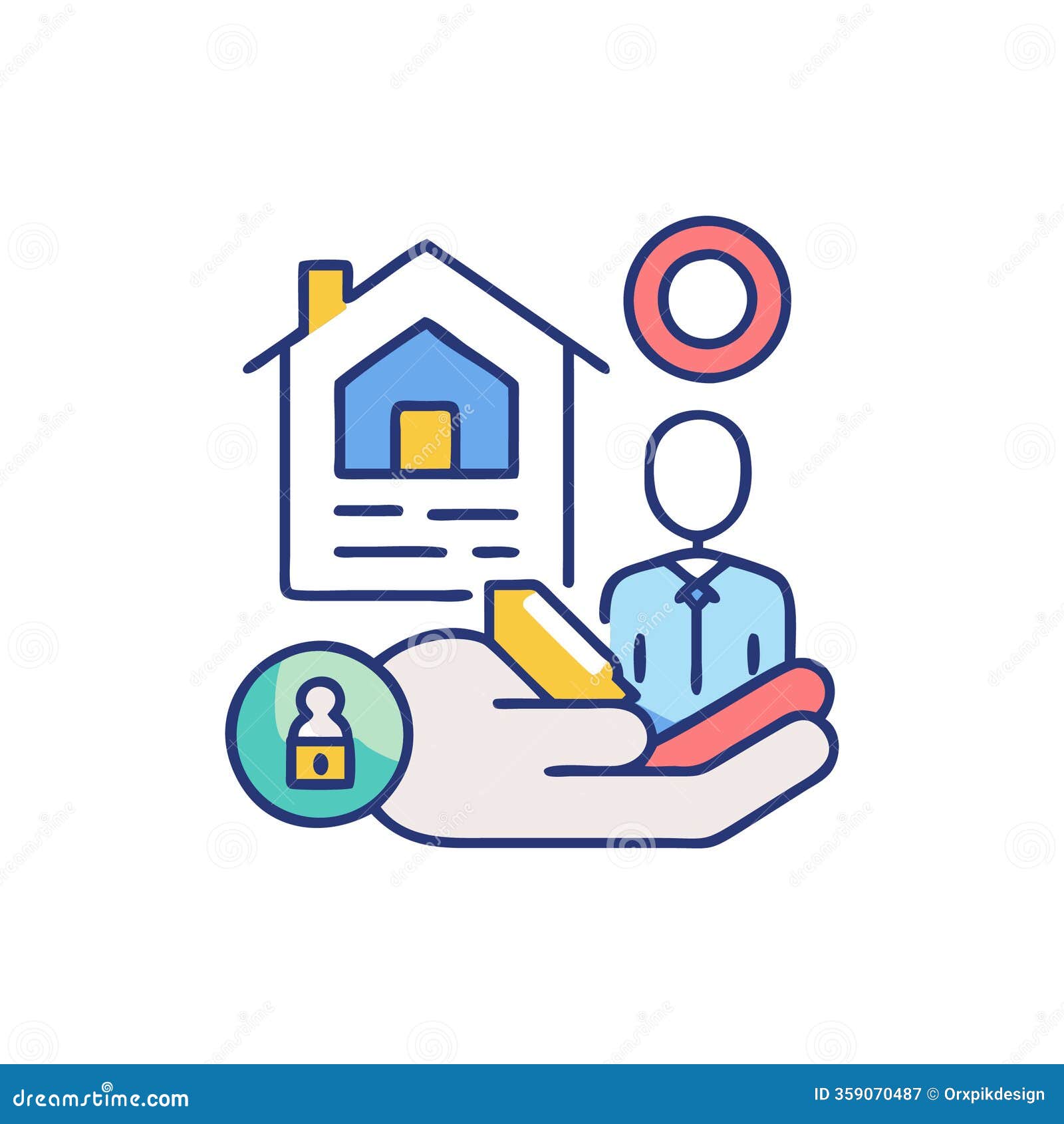 Dynamic Landlord Responsibilities Icon Design Stock Illustration ...