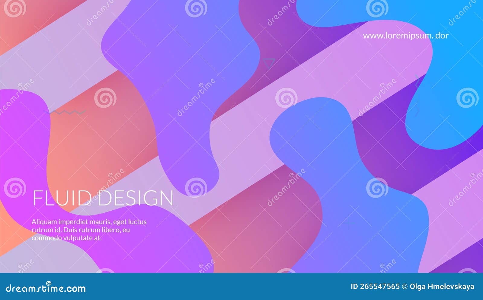 Dynamic Layout. Spectrum Presentation. Pink Mobile Shape Stock Vector ...