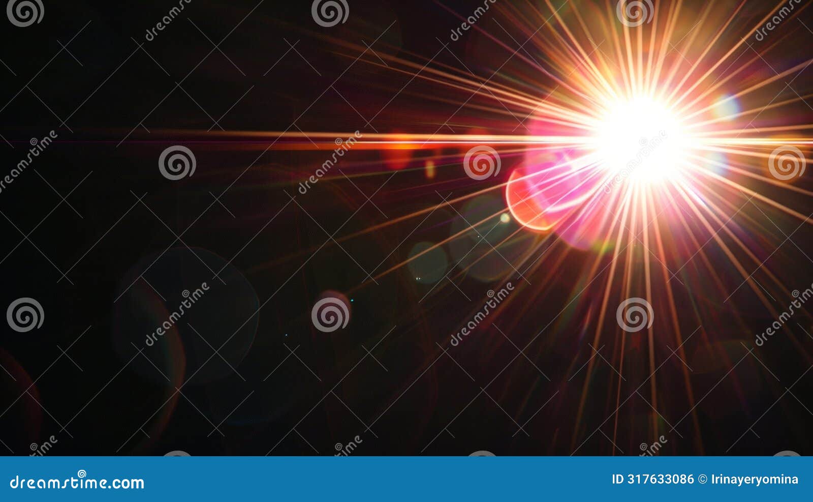 Dynamic Lens Flare Effect on Black Background Stock Photo - Image of ...
