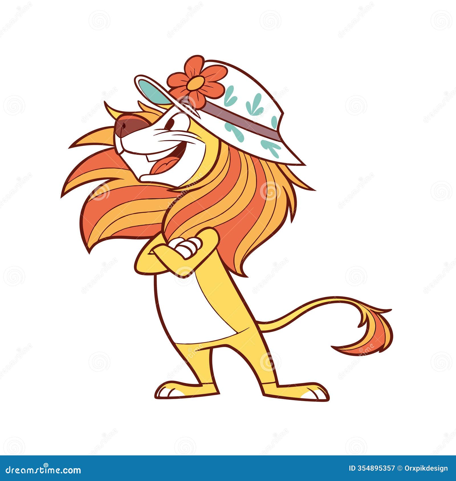 Dynamic Leo The Lighthearted Lion Character Cartoon Vector | CartoonDealer.com #354895357