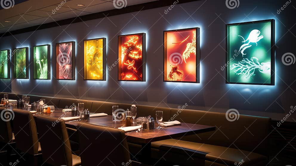 Dynamic light box wall stock illustration. Illustration of changeable ...