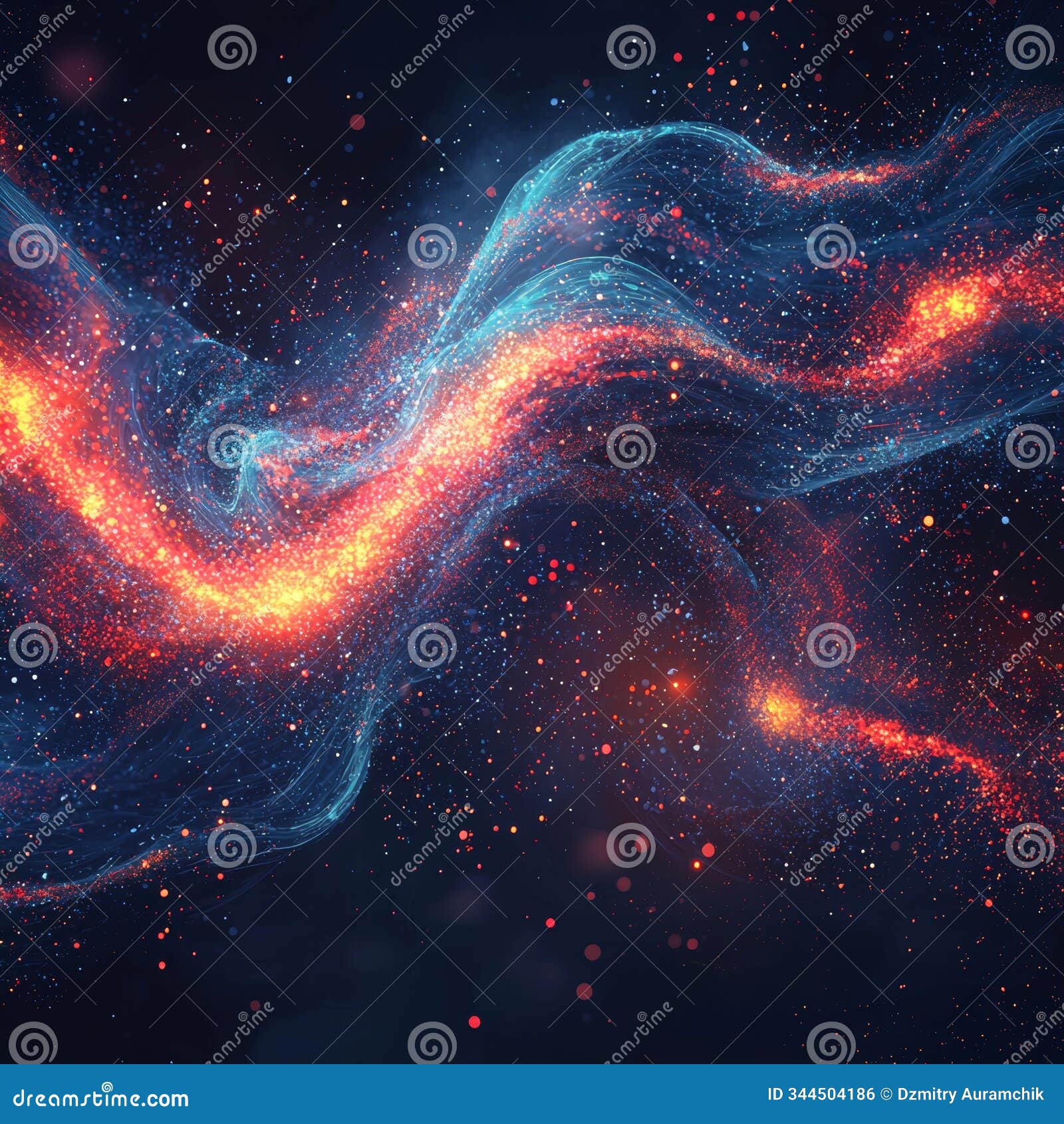 Dynamic Light Effects Flow Along Flowing Blue and Red Lines in this ...