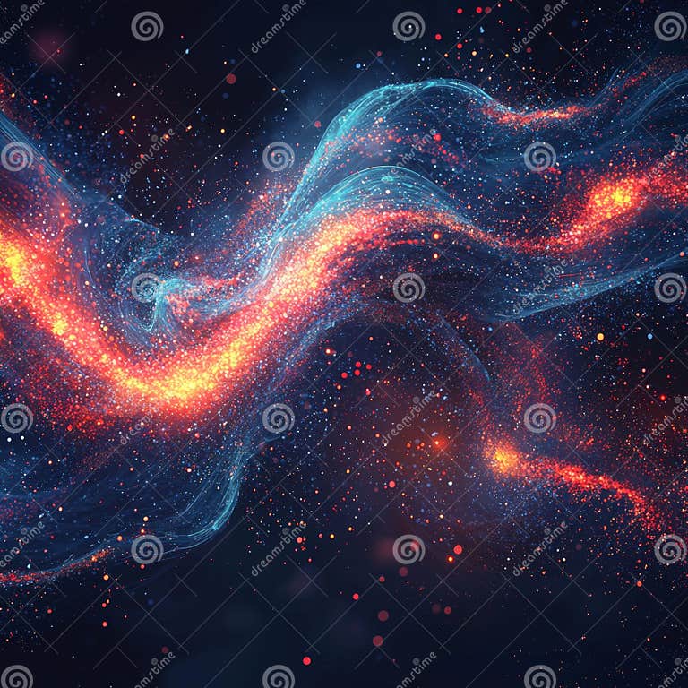 Dynamic Light Effects Flow Along Flowing Blue and Red Lines in this ...
