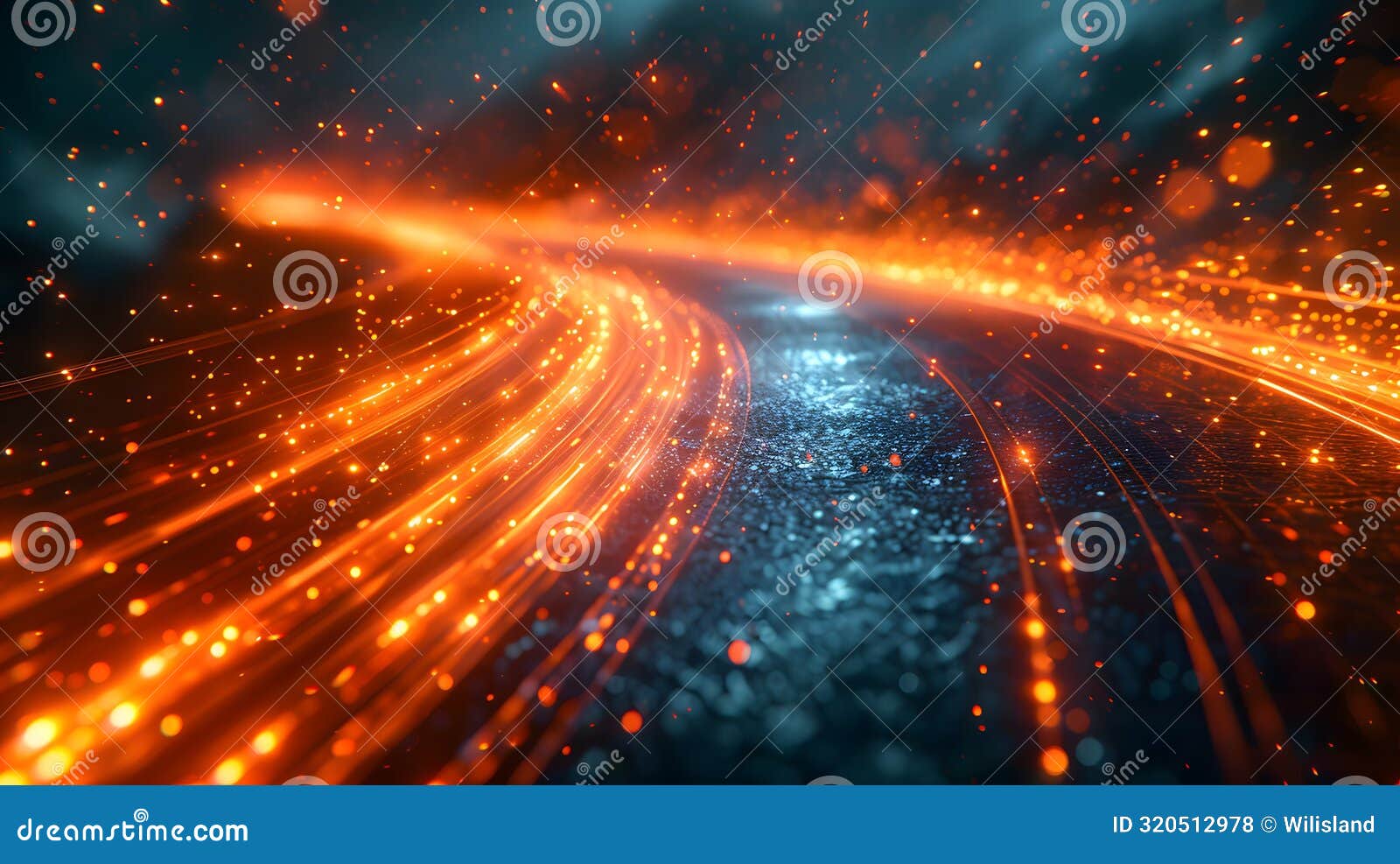 Dynamic Blue and Orange Light Motion Blur with High-speed Moving Lines ...