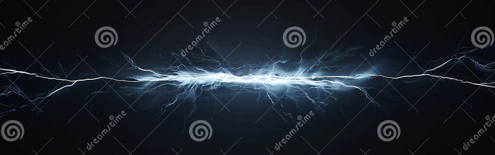Dynamic Lightning Effect on Black Background Stock Illustration ...