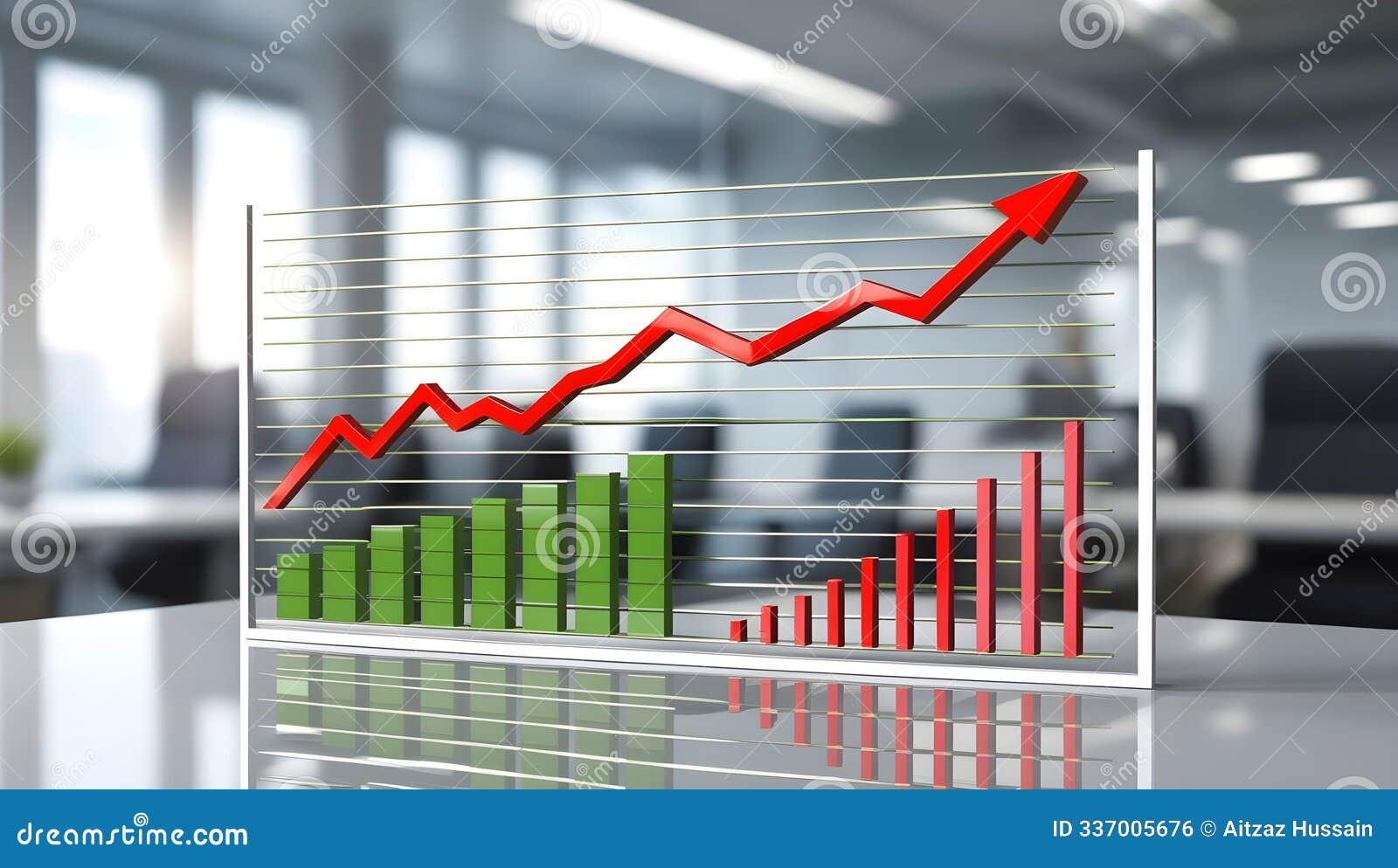 Dynamic Line Chart with Income Trends in a Professional Office Setting ...