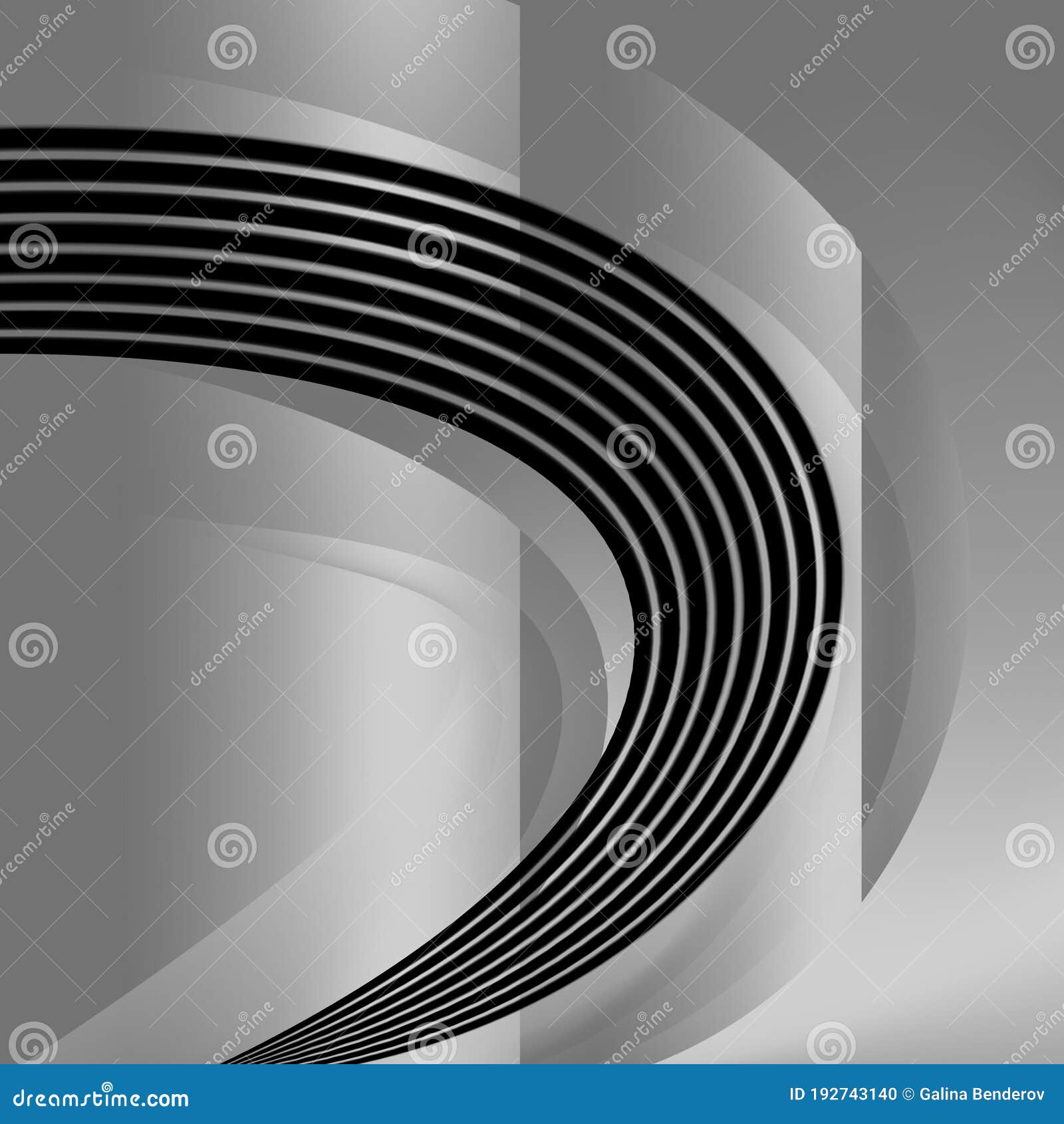 Gray Background. Gradient Curved Lines. Stock Illustration ...