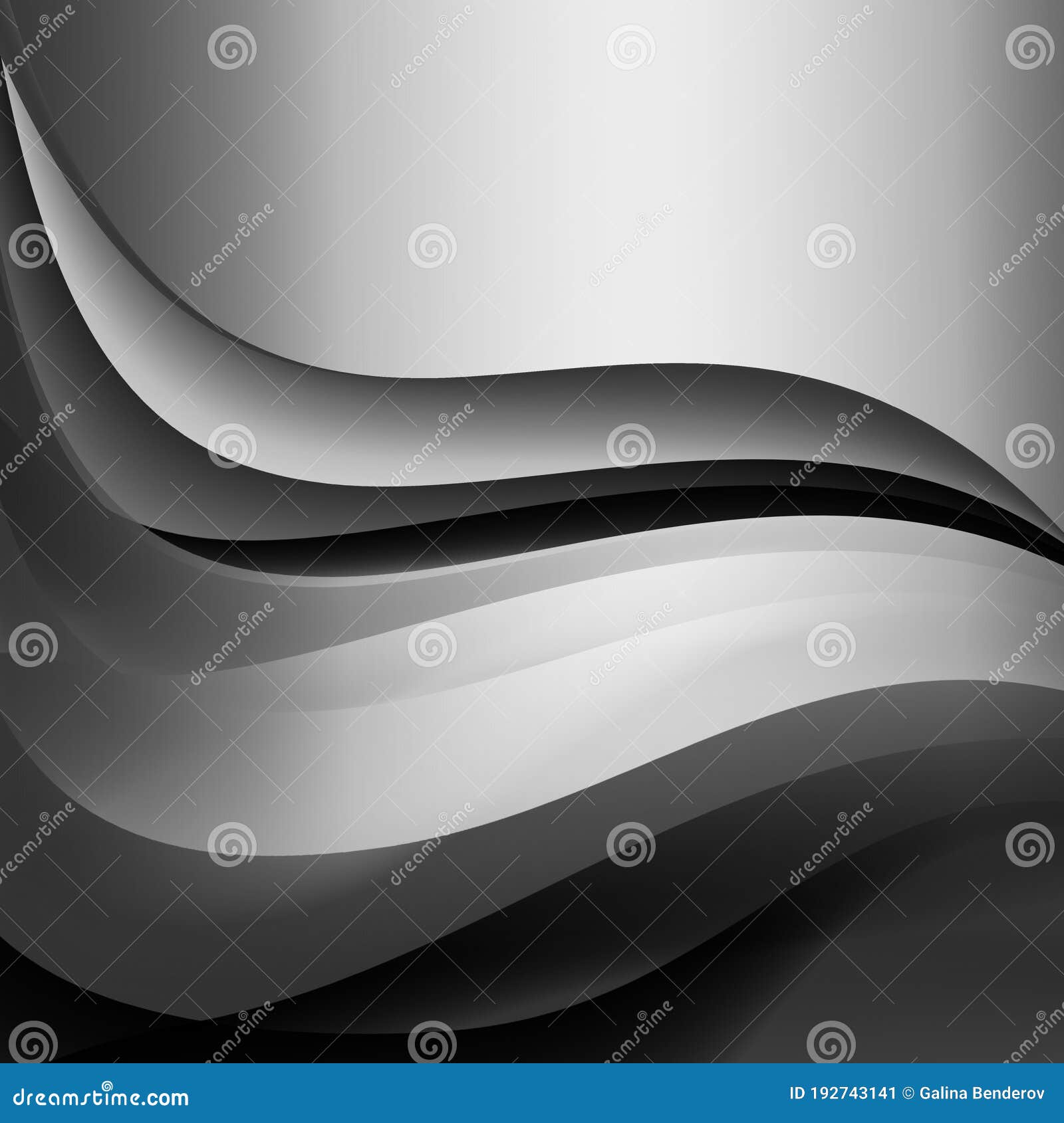 Gray Background. Gradient Curved Lines. Stock Illustration ...