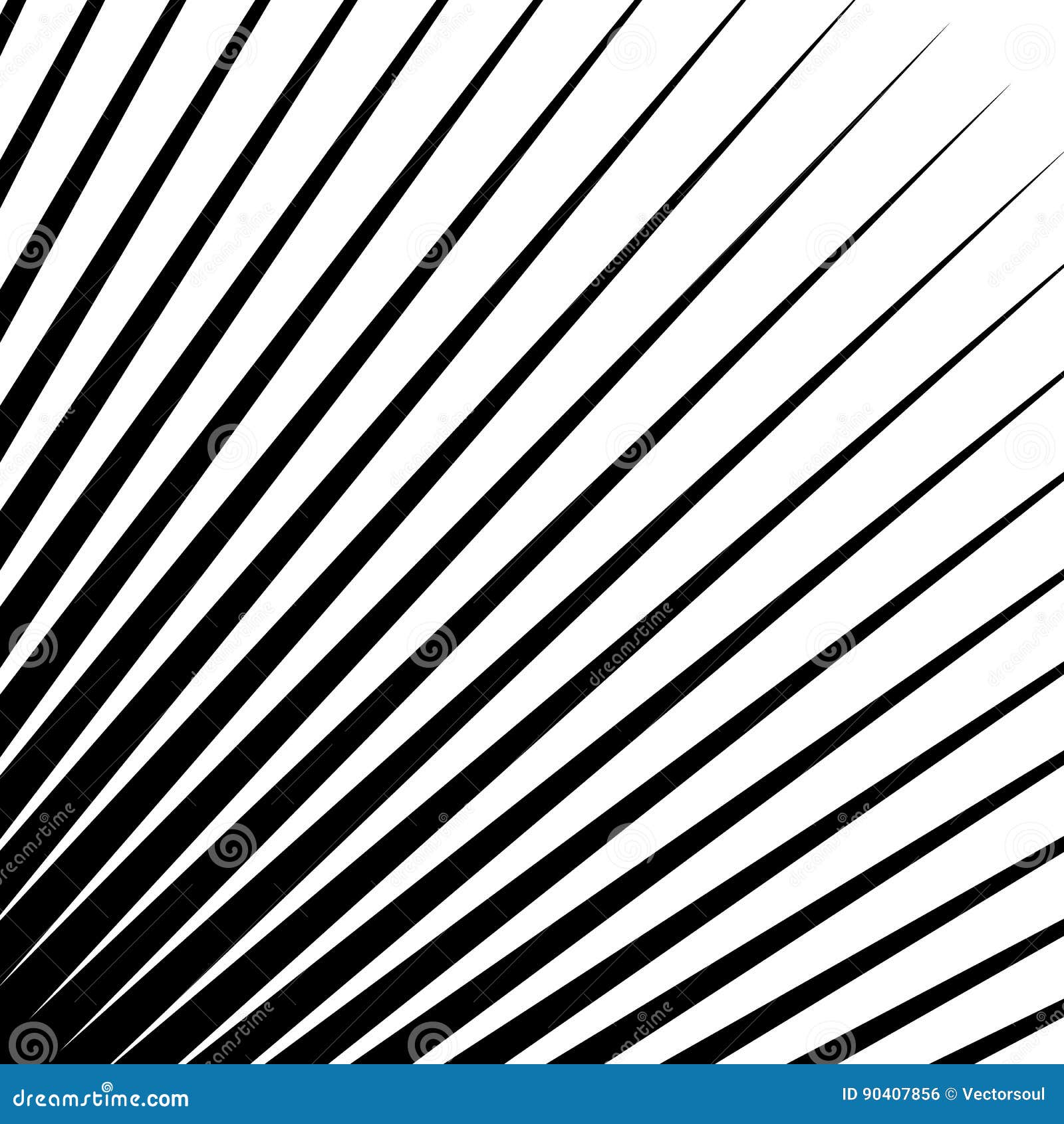 Dynamic Lines Pattern. Comic Lines Spreading from Corner. Starburst, Sunburst, Radial Lines ...