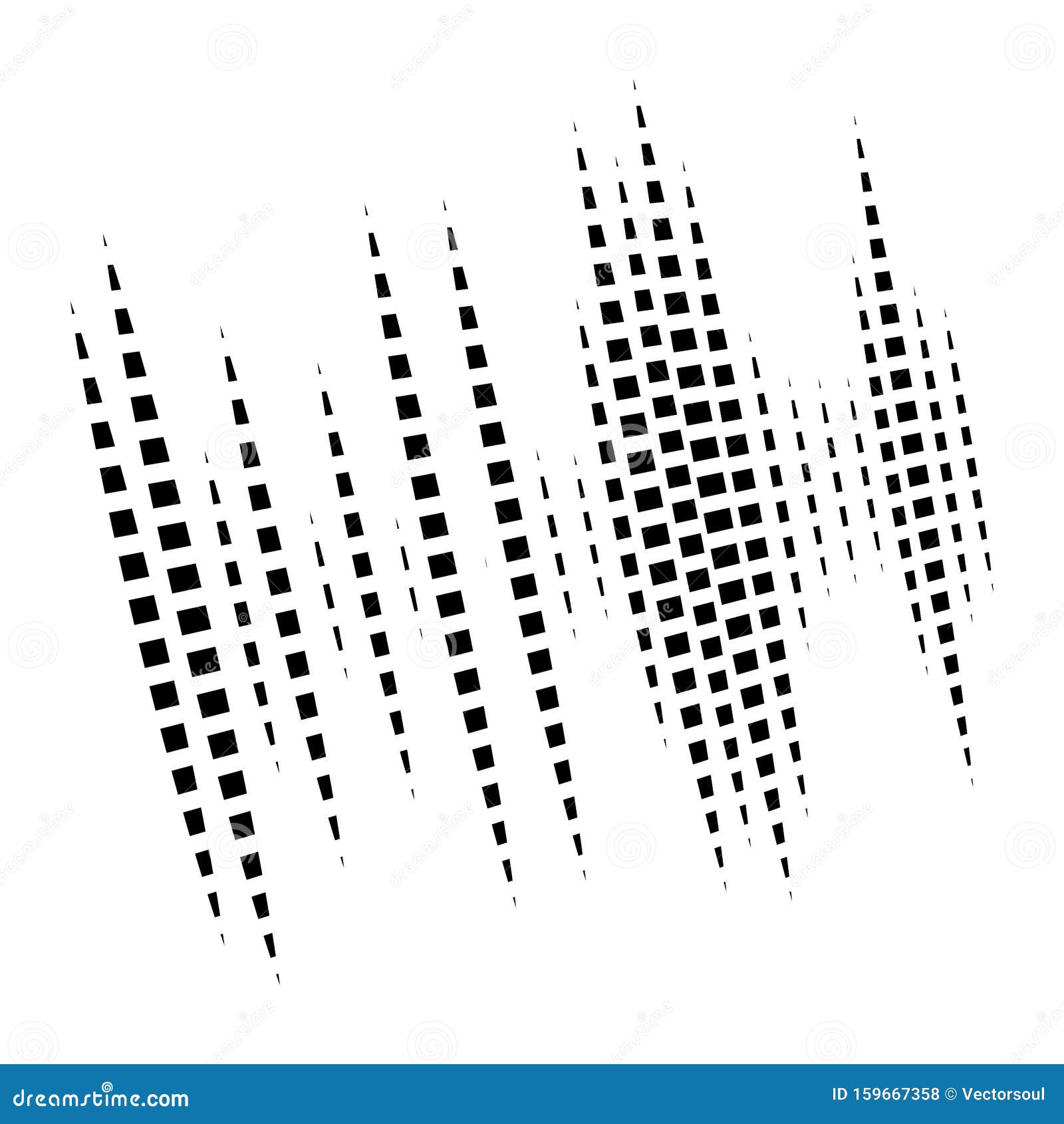 Dynamic Lines Pattern. Stripes Half-tone Element. Dashed, Segments ...
