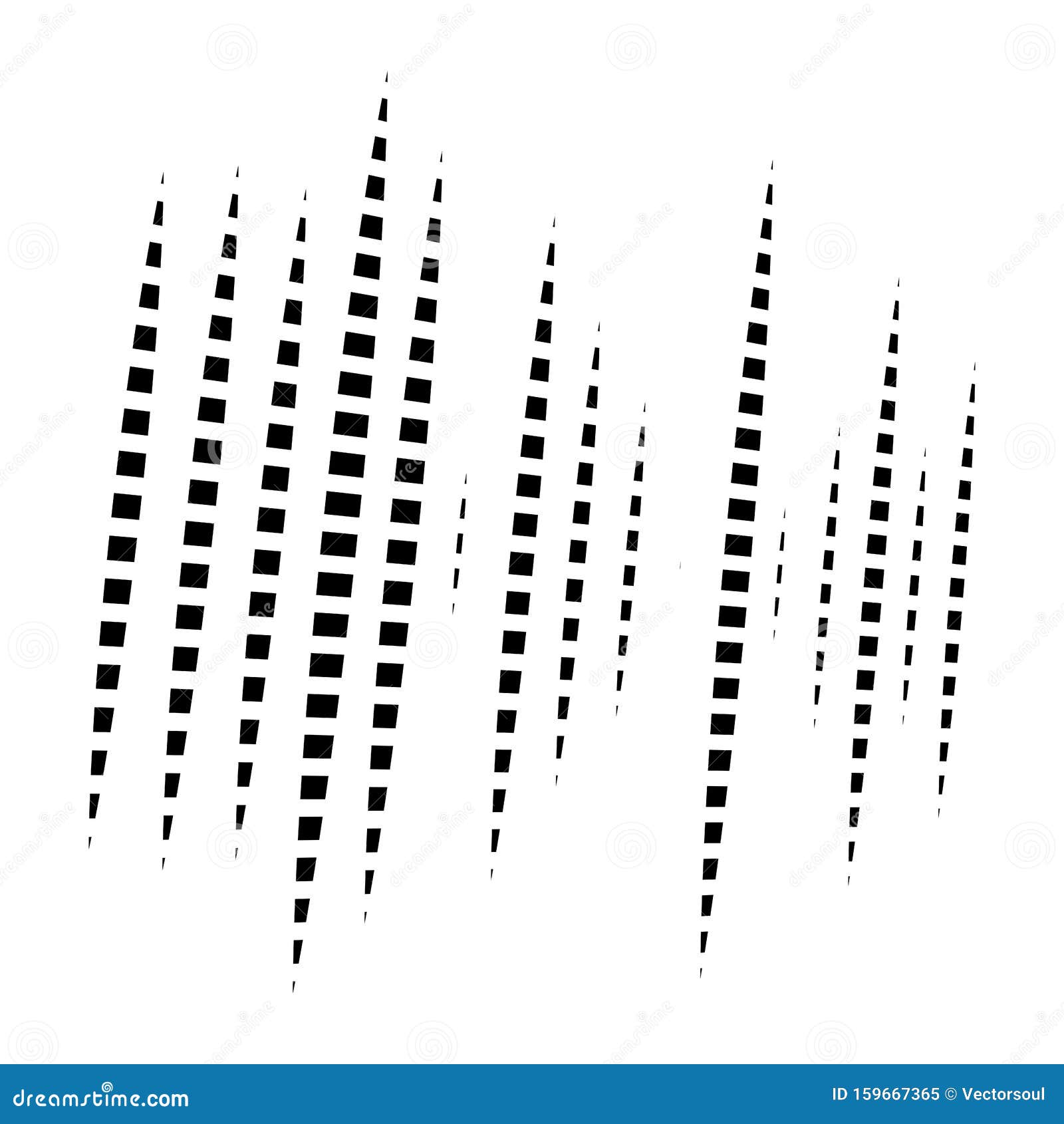 Dynamic Lines Pattern. Stripes Half-tone Element. Dashed, Segments ...