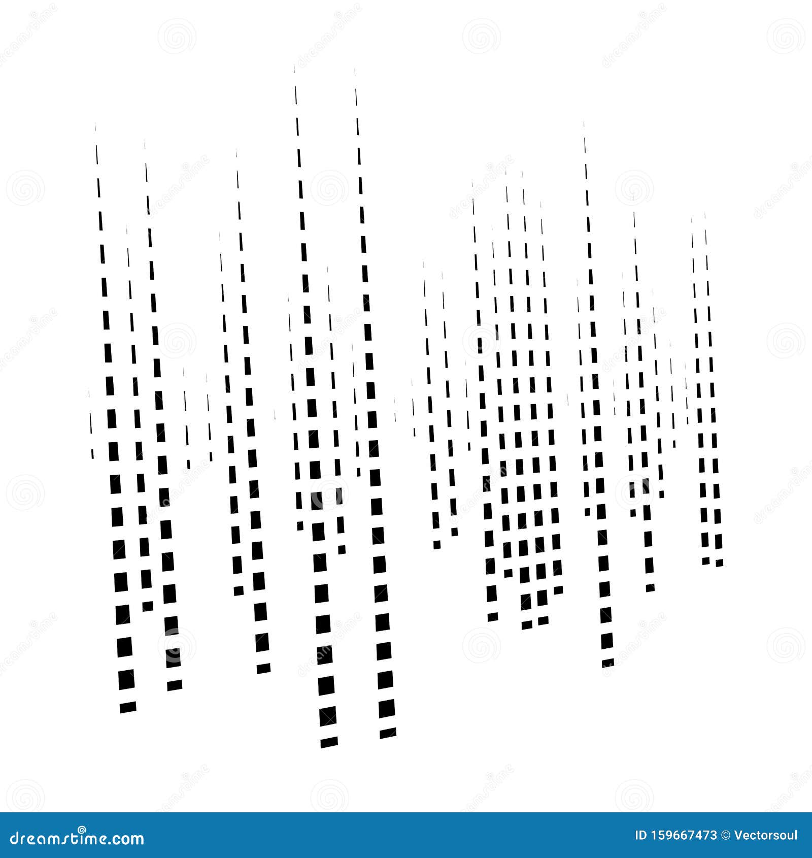 Dynamic Lines Pattern. Stripes Half-tone Element. Dashed, Segments ...
