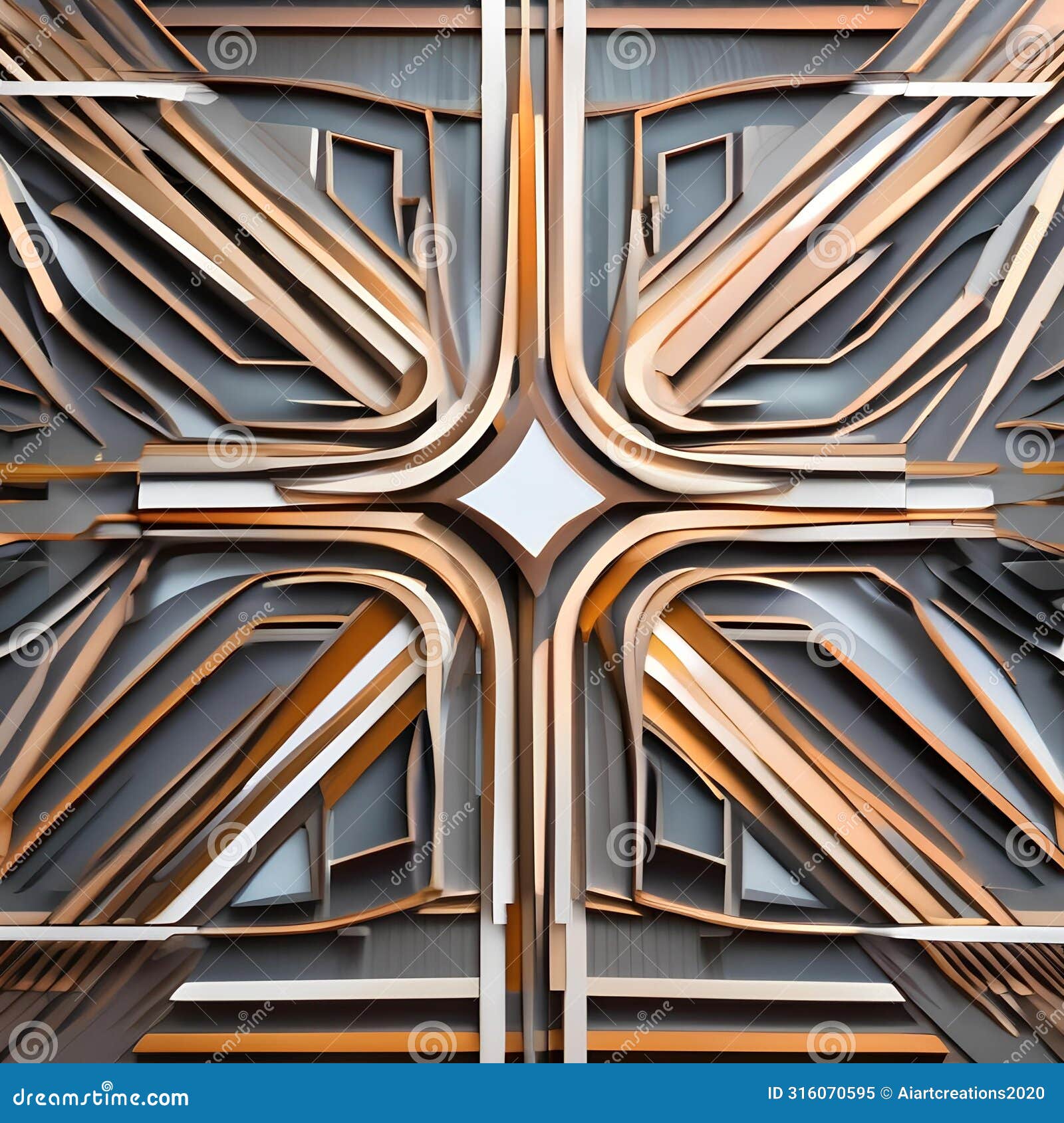 Dynamic Lines and Shapes Converging and Diverging, Creating a Sense of ...