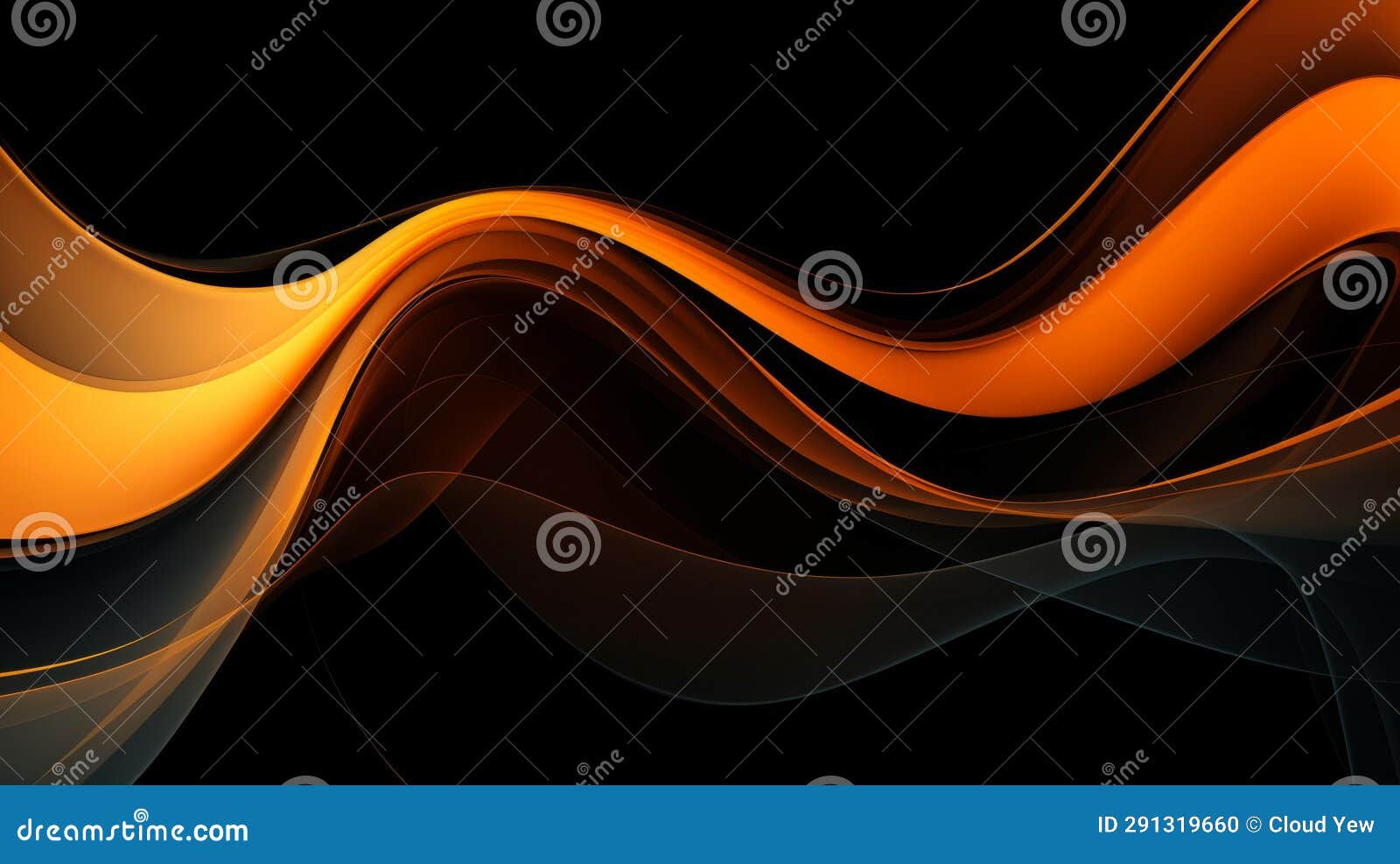 Abstract Black and Orange Background with Wavy Lines Stock Illustration ...