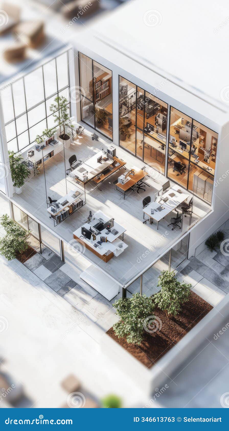 Dynamic Loft Office Layout stock illustration. Illustration of layout ...