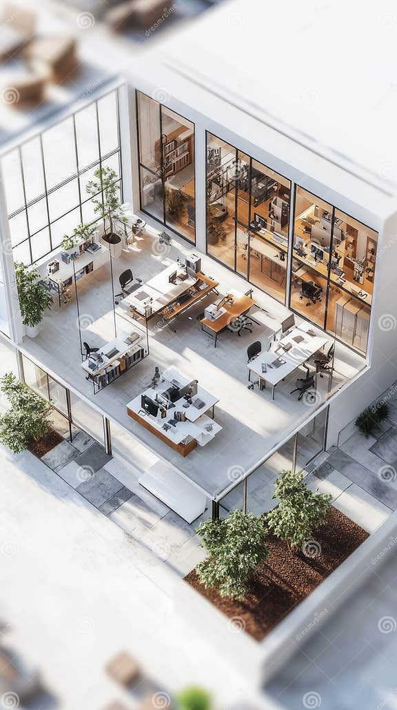 Dynamic Loft Office Layout stock illustration. Illustration of layout ...