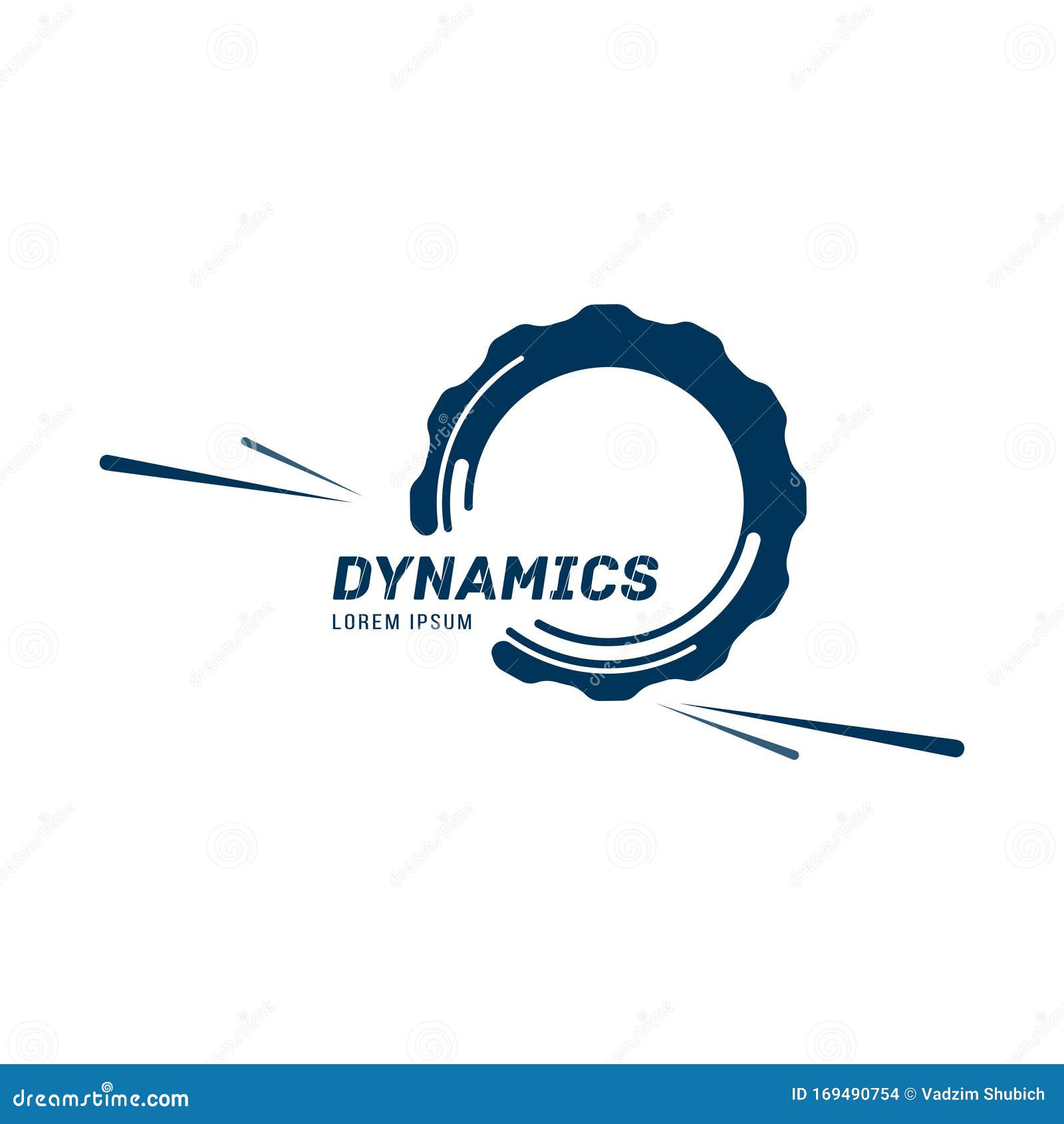 Dynamic Logo with a Wheel in Motion. Flat Vector Illustration EPS 10 ...