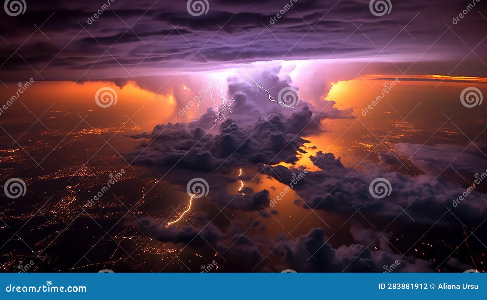 The Dynamic and Luminous Nature of a Lightning Bolt. Generative AI ...